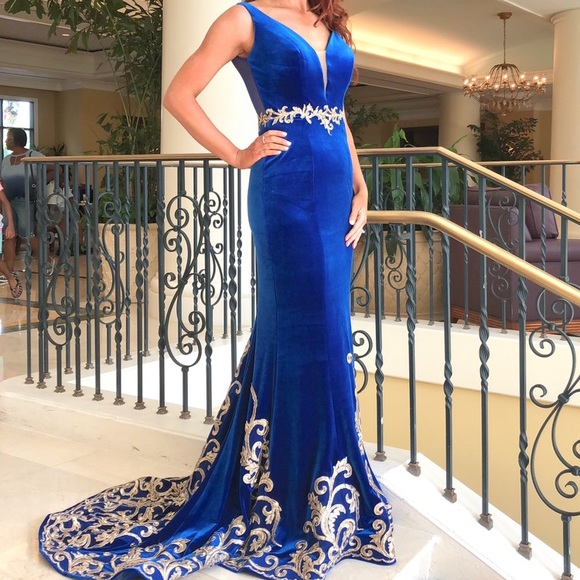 Dresses | Blue Velvet Pageant Gown | Poshmark